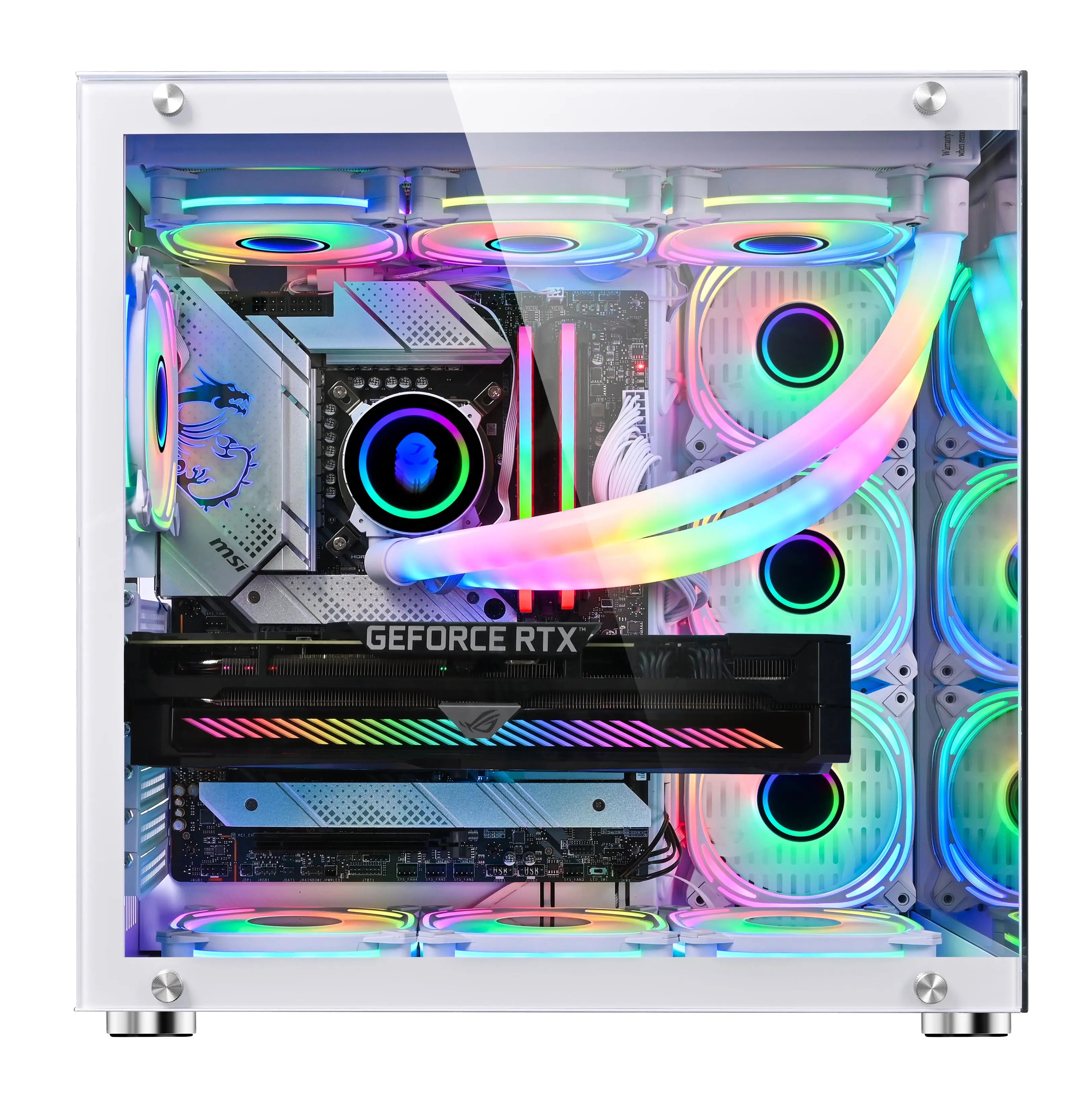 WJCOOLMAN Robin Gaming Computer case Support ATX. Tempered Glass Side ...